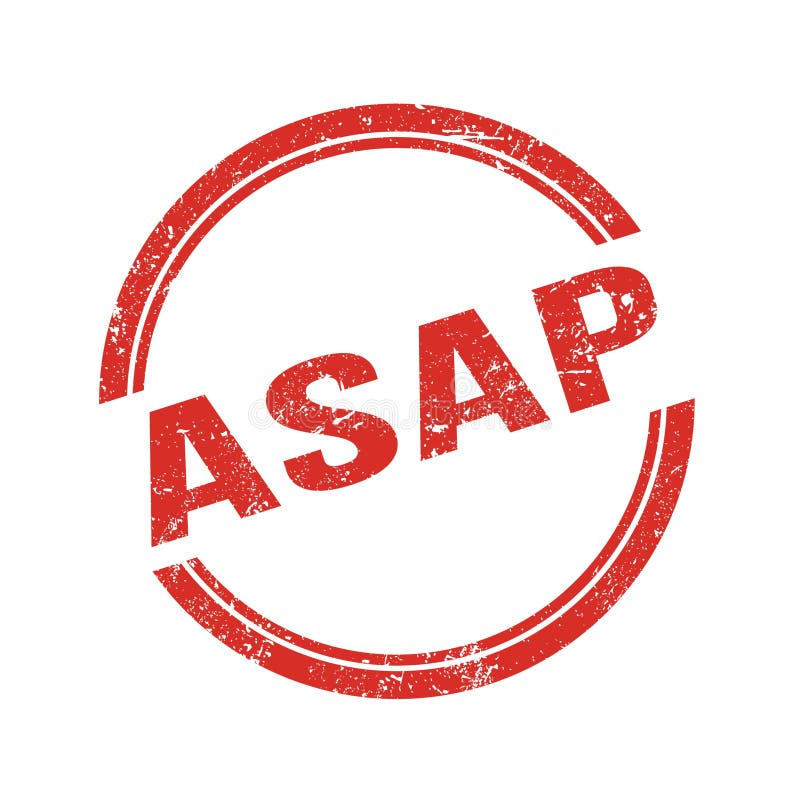 ASAP Text Written on Red Grungy Round Stamp Stock Illustration ...