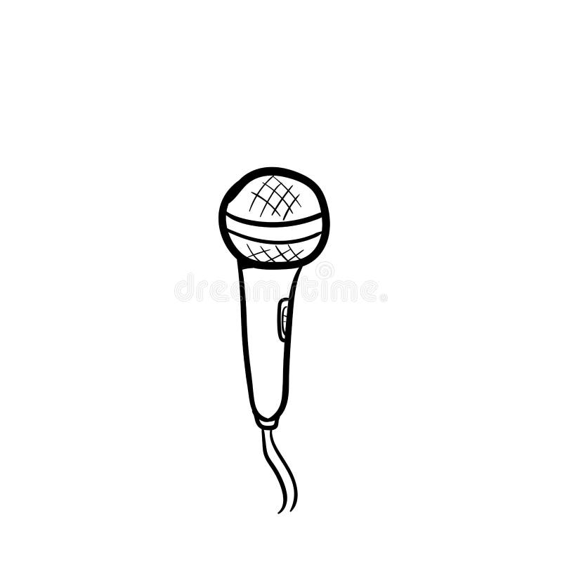 Microphone Doodle Mic Icon Vector Hand Draw Stock Illustration ...