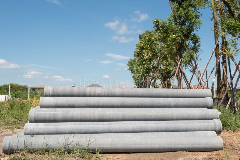 The asbestos cement pipes. stock photo. Image of bundle - 79307572