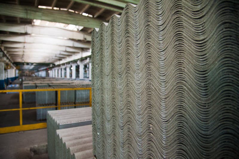 Asbestos Cement Roofing Sheets, Corrugated Panels, Stacked Stock Photo ...