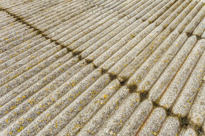 Asbestos Cement Sheets. Texture of Old Laid Roofing Sheets. Stock Image ...