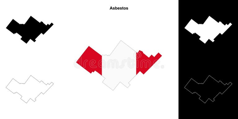 Asbestos outline map stock vector. Illustration of boundaries - 361008436
