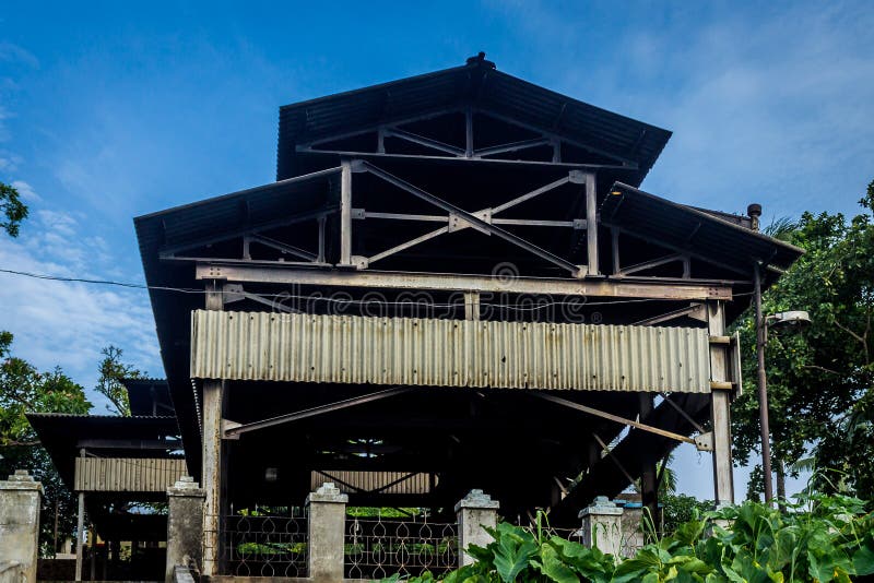 Asbestos shaded structure stock photo. Image of corrugared - 113316892