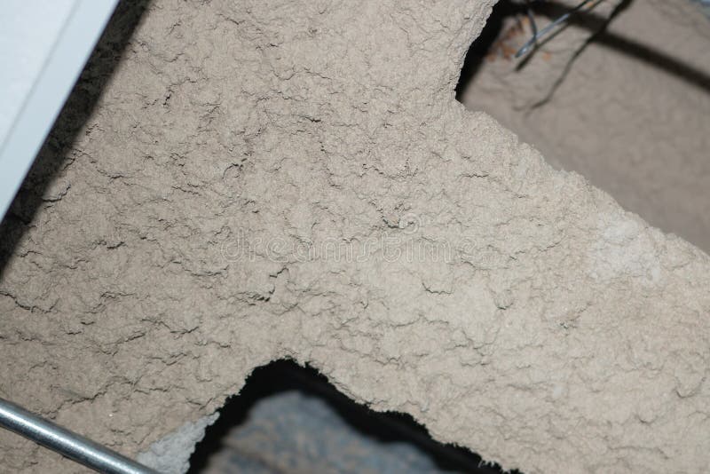 Asbestos Spray-on Fireproofing Insulation Above Drop-in Ceiling in a ...