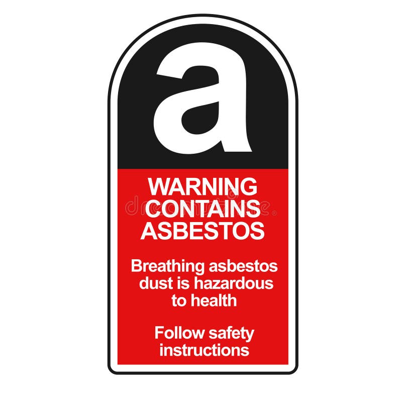 Asbestos warning sticker stock vector. Illustration of health - 139840029