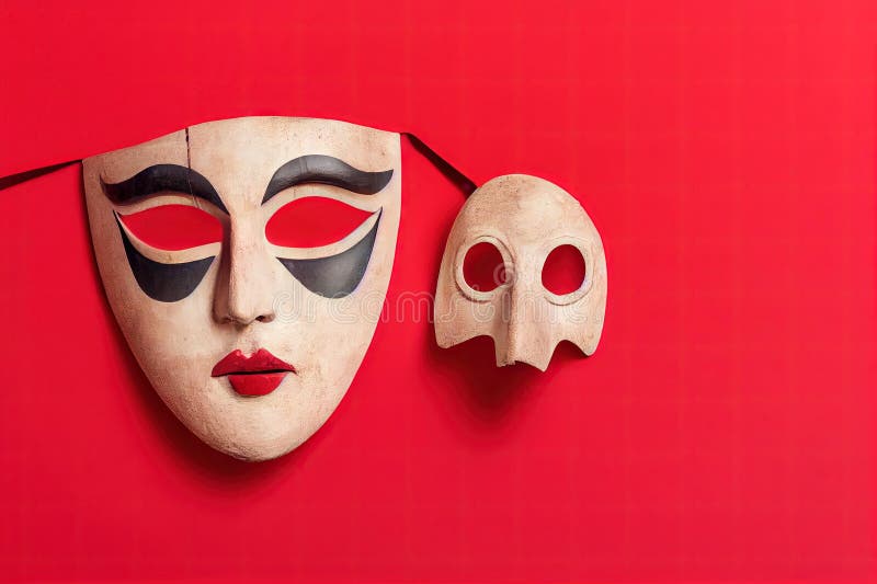 Asbstract Close-up Theatre Masks, Performance Symbols. Stock ...