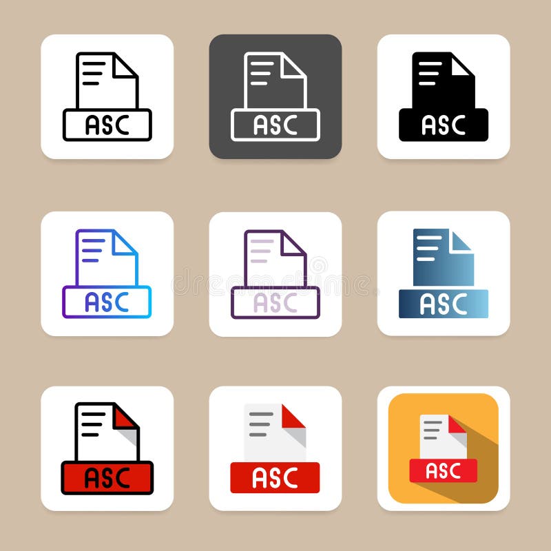 Asc Collection of Various File Format Icons for Interfaces, Websites ...