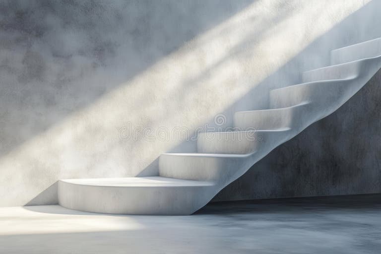 Ascend the Staircase, Concrete Steps Bathed in Light, a Path To Higher ...