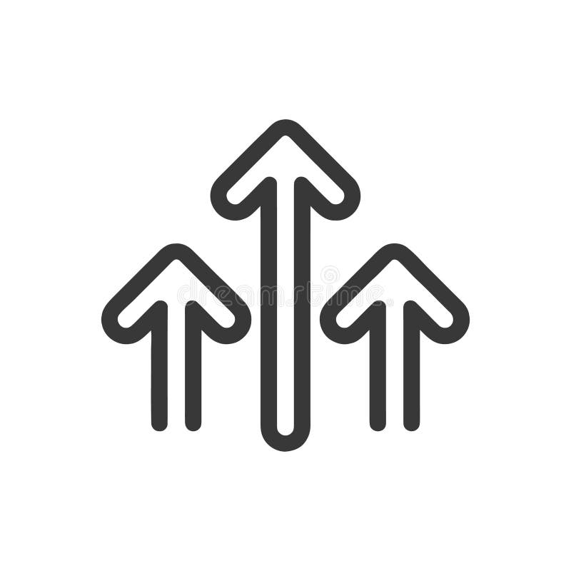 Triple Arrows Pointing Upward: Growth, Success, and Progress Icon Stock ...