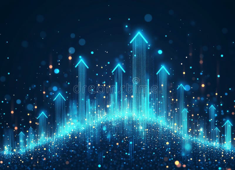 Ascending Arrows Shine from a Bright Path, Symbolizing Progress, Growth ...