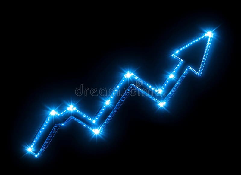 An Ascending Blue Arrow Shines Brightly, Symbolizing Progress and ...
