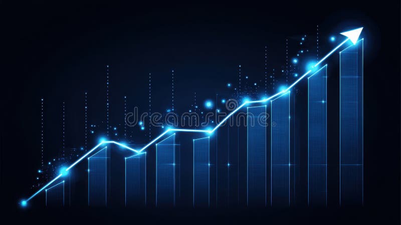 Ascending Blue Growth Chart a Visual Depiction of Positive Trends and ...