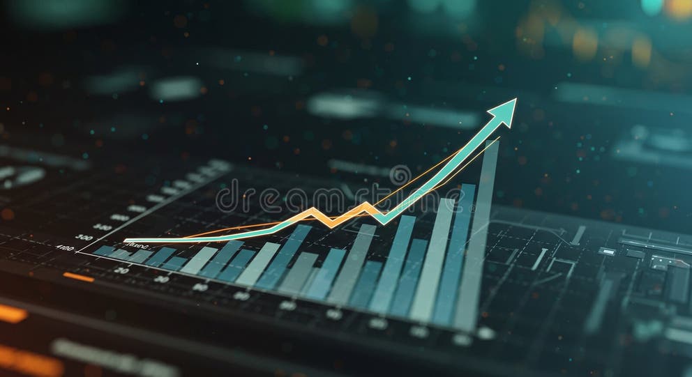 Ascending Chart: Visual Representation of Growth, Progress, and Upward ...