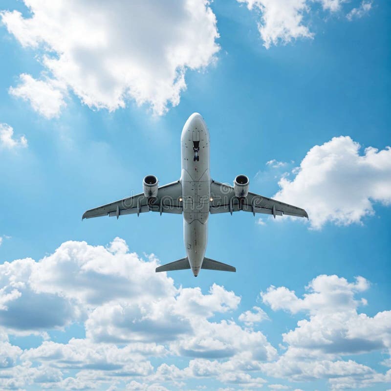 Boeing 787-9 Dreamliner Ascending through Cumulus Clouds Stock Image ...