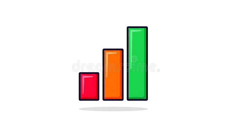Ascending Color Bar Graph Shows Data Analytics Growth Trend Stock ...