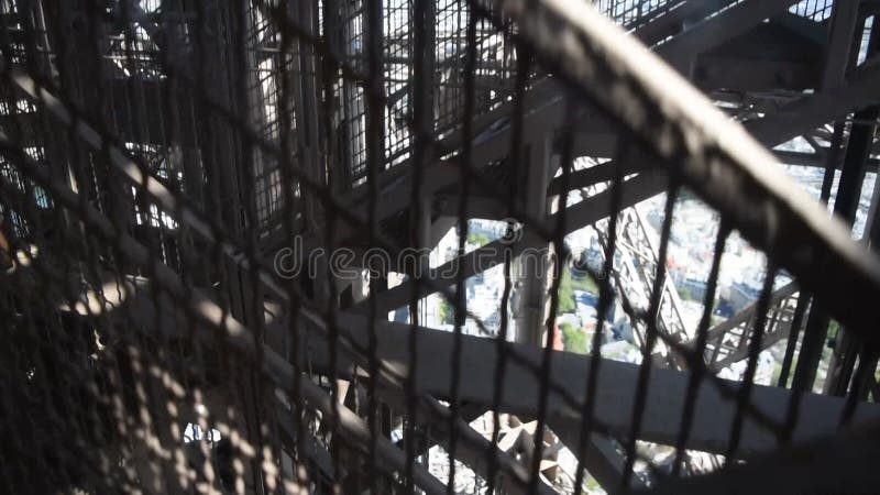 Ascending the Eiffel Tower in the Monument S Highest Elevator. Stock Video - Video of climb ...
