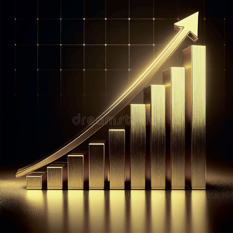 Ascending Golden Bar stock vector. Illustration of font - 330590871