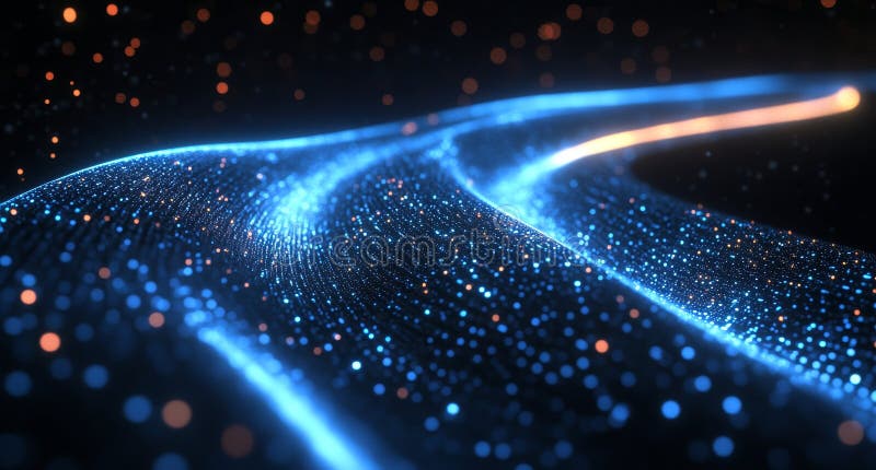 An Ascending Graph Comprising Abstract Glowing Blue Lines Set Against a ...