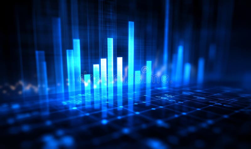 An Ascending Graph of Numbers and Lines with a Financial Chart Stock ...