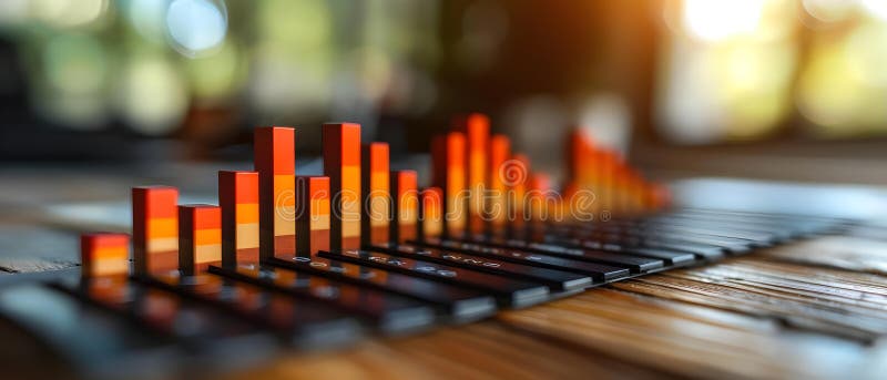 Ascending Graph on Tech-Inspired Backdrop: Symbol of Progress. Concept ...