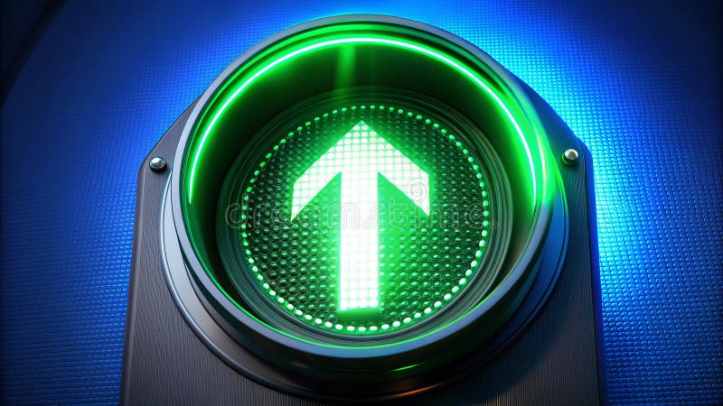 Ascending Green Light Indicator a Visual Guide To Progress and Success ...