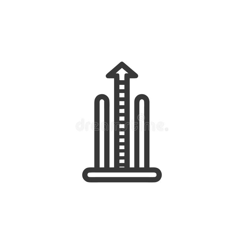 Triple Bar Chart Growth Icon: Upward Trend and Progress Visualization ...