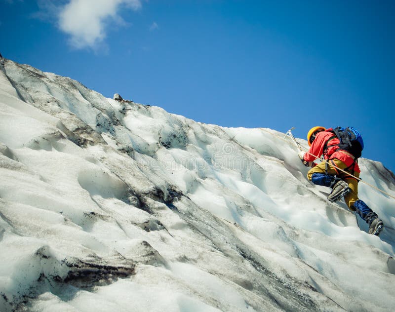 Excited Mountain Climber #1 Stock Image - Image of mountaineering, hike ...