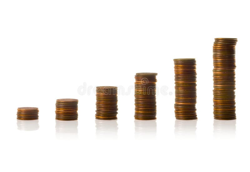 Ascending Penny Bar Graph stock image. Image of capital - 17726603