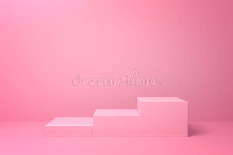 Three Pink Geometric Steps on a Background Stock Image - Image of ...