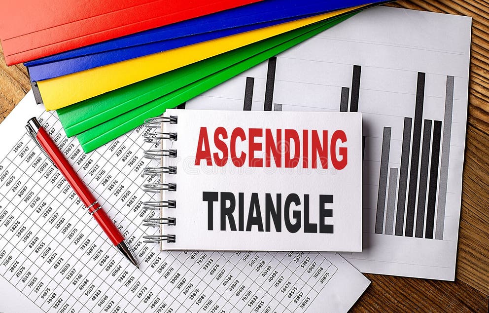 ASCENDING TRIANGLE Text on Notebook with Folder on Chart Stock Image ...