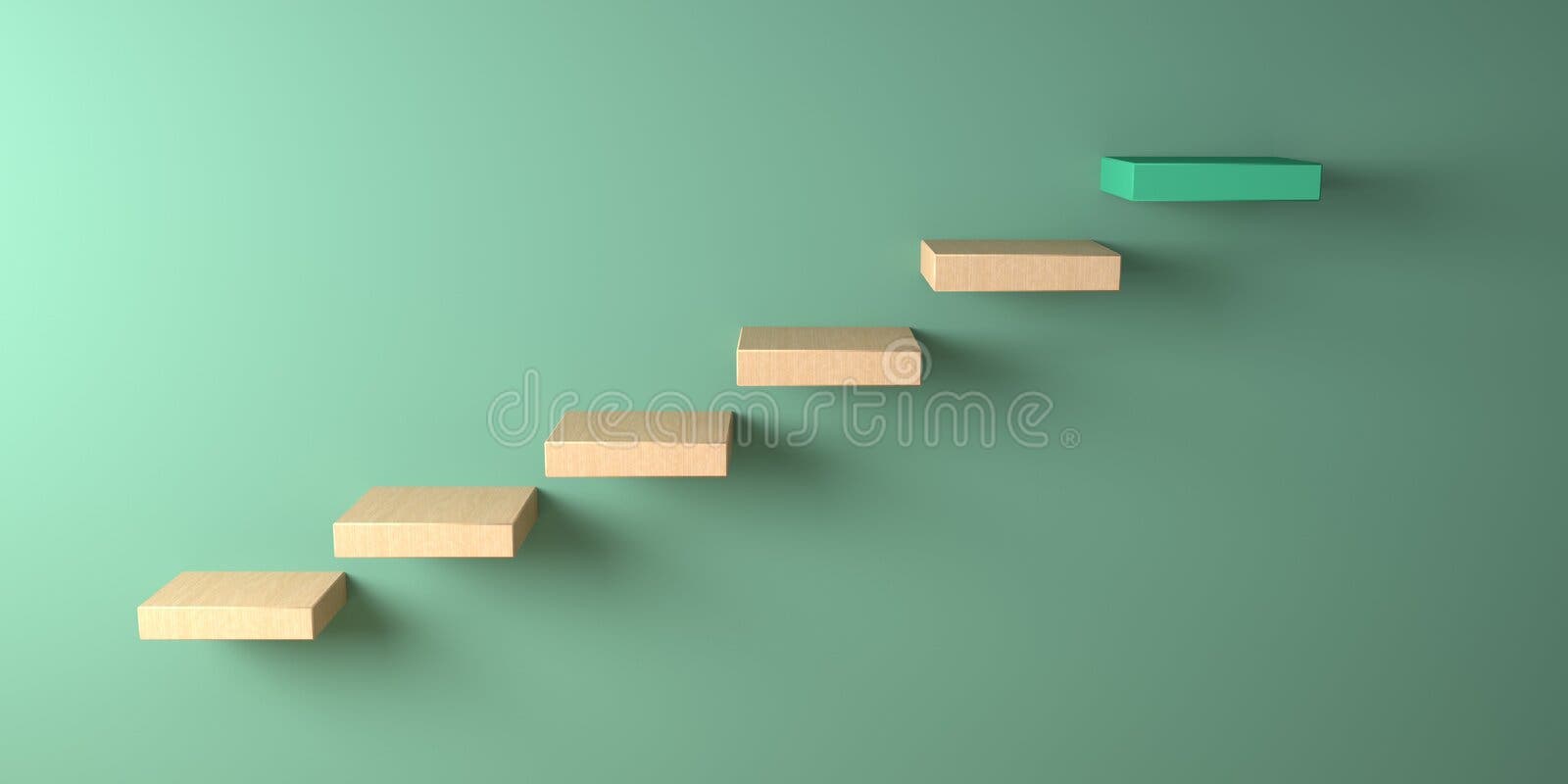 Ascending Upwards Steps 3d Render Stock Illustration Illustration Of Blue Presentation