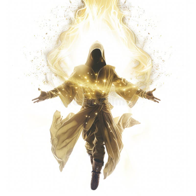 The Ascension of a Transcendent Light Wizard, Hovering Above the Earth ...