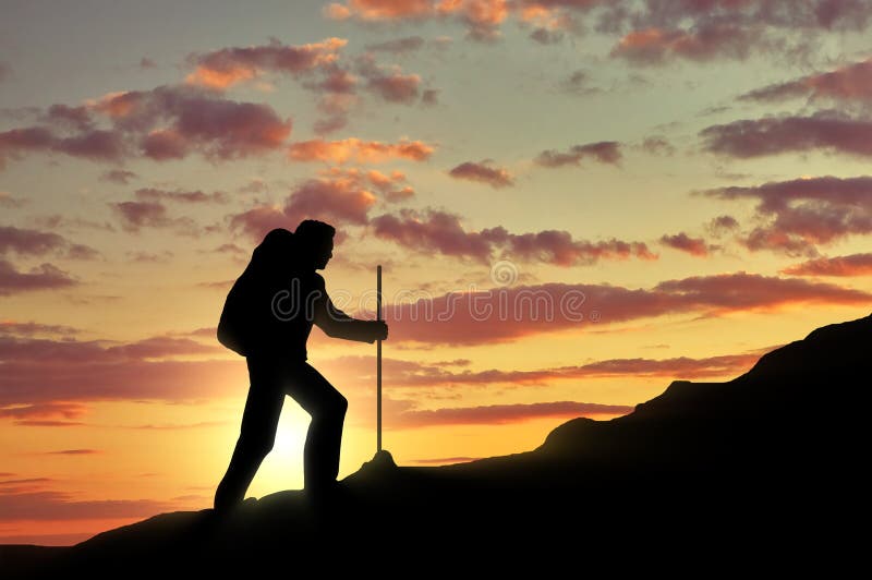 Ascent Climber on the Summit Stock Photo - Image of purpose, climbing ...