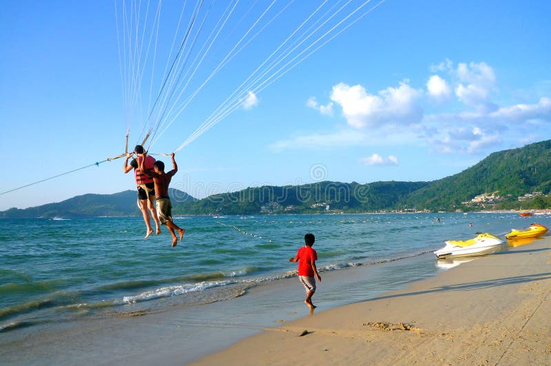 Ascent Parachute on the Beach Editorial Image - Image of ascent, phuket ...