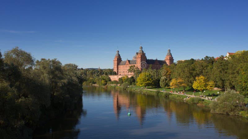 Aschaffenburg Palace Overlooking the Main River Stock Photo - Image of ...