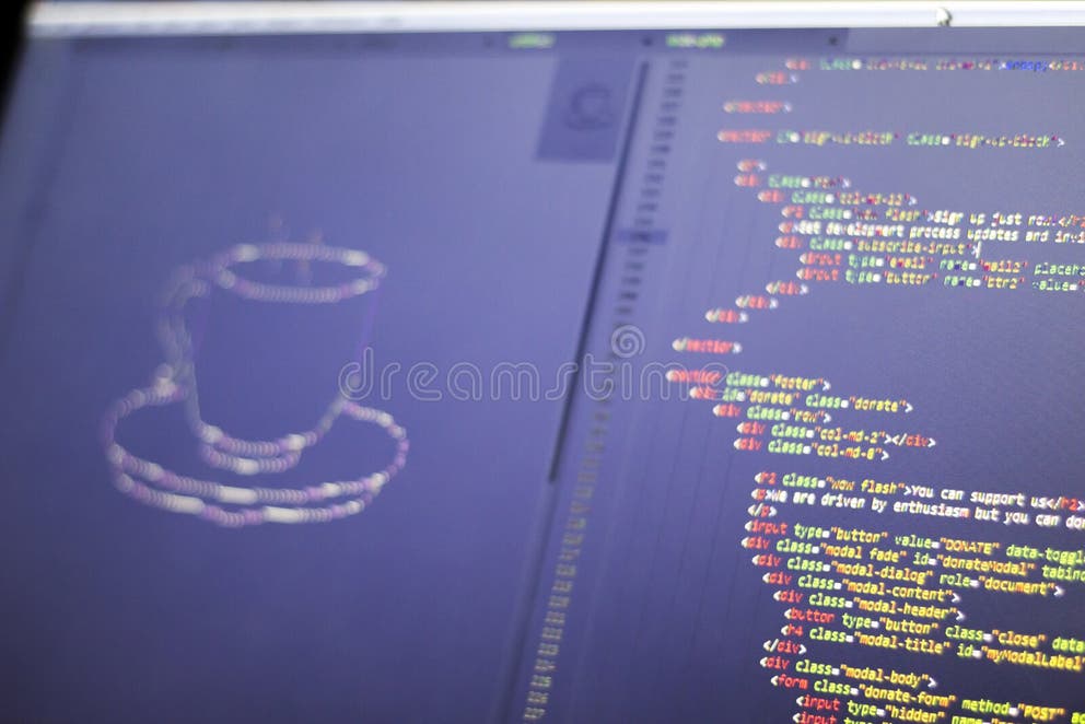 ASCII Art of Drink Cup and HTML Code Aside Stock Photo - Image of ...