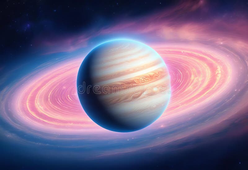 ASCII Art Style Illustration of Planet Over Blue Background Stock ...