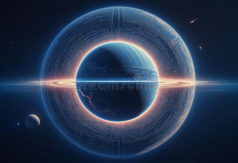 ASCII Art Style Illustration of Planet Over Blue Background Stock ...