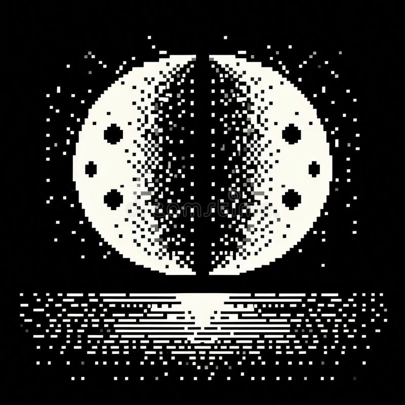 ASCII Art â€“ the Two Moons are Created Using only Text Characte Stock ...