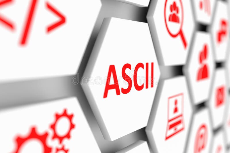 Ascii Standard Technology Data Concept with Big Word or Text and Team ...