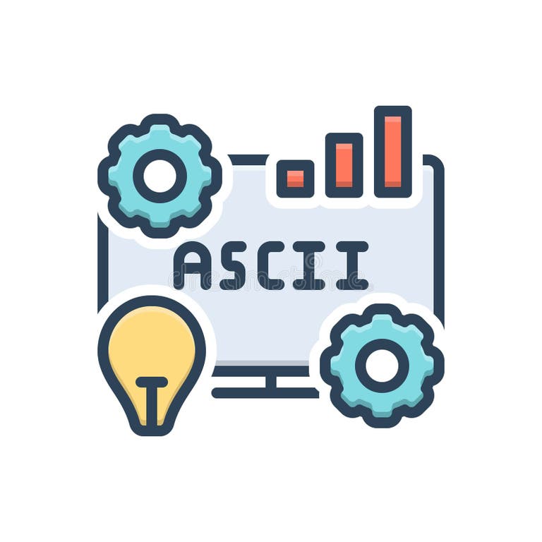 Color Illustration Icon for Ascii, Standard and Concept Stock Vector ...