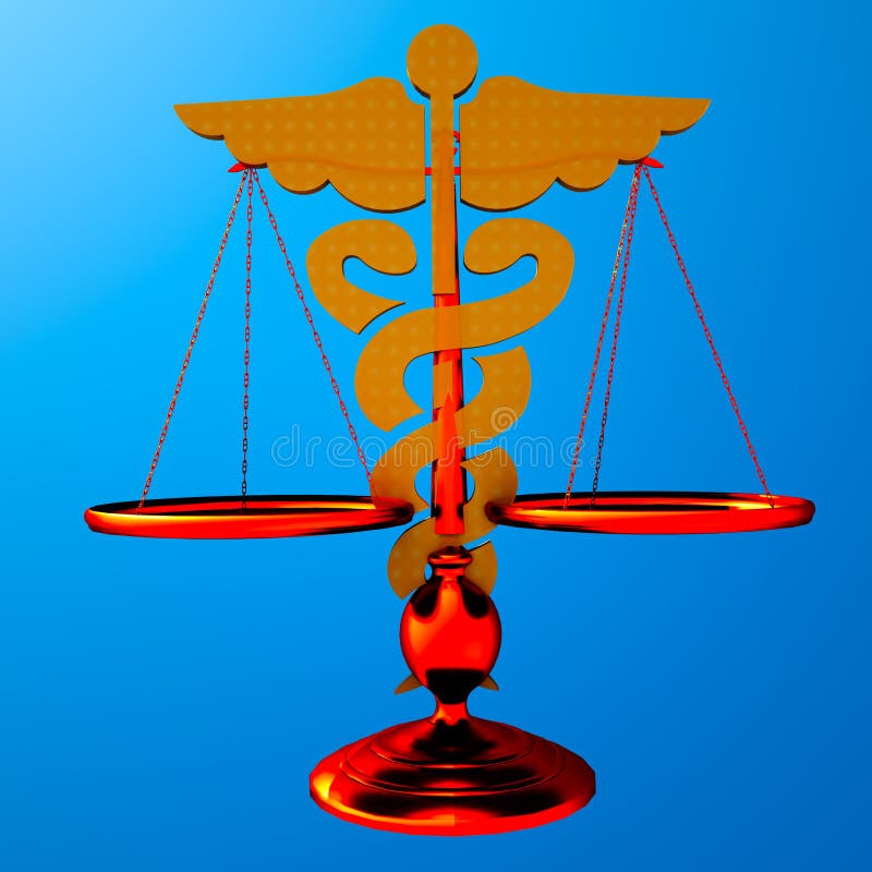 Medicine and Justice. Caduceus Symbol As Scales. Conceptual Image Stock ...