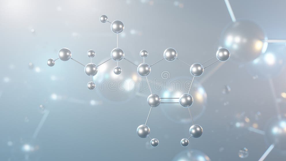 Ascorbic Acid Molecular Structure, 3d Model Molecule, Vitamin C ...