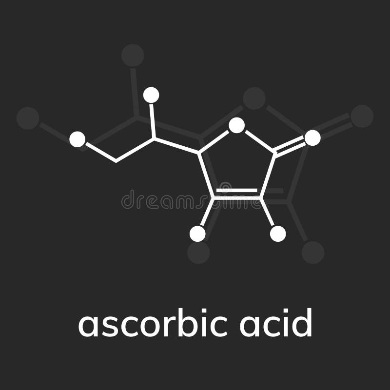 Ascorbic acid or vitamin C stock vector. Illustration of chemistry ...