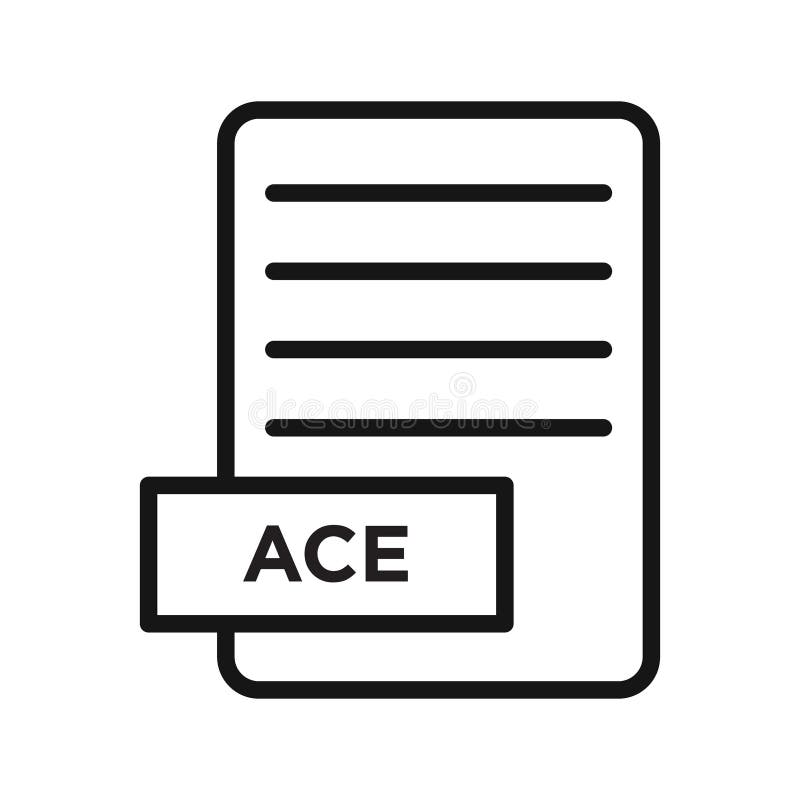 ASE File Document Icon Black Line Art Vector Stock Illustration ...