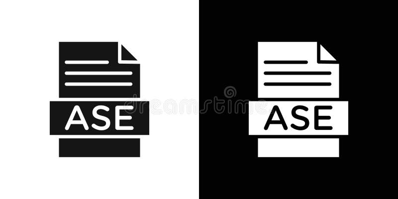 ASE File Document Icon Flat Fill Set Collection Stock Vector ...