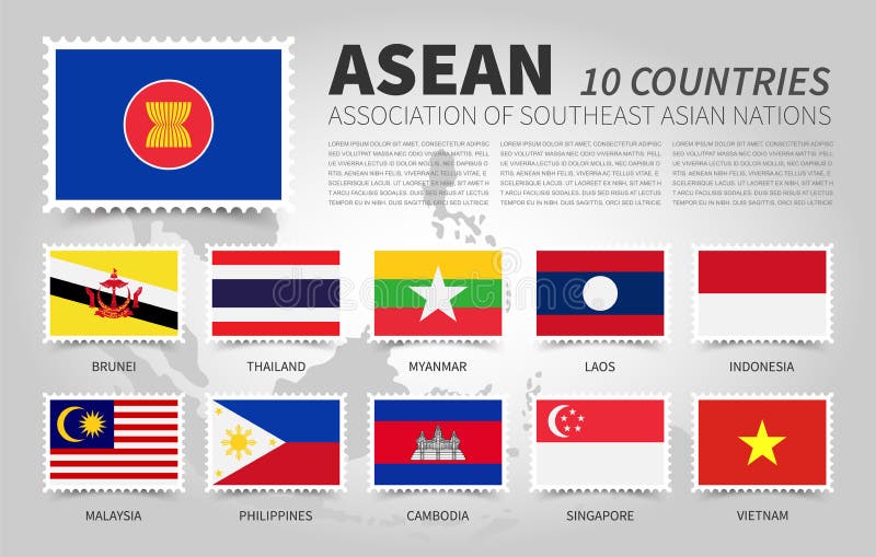 Flag Asean Association Southeast Asian Nations Membership Stock ...