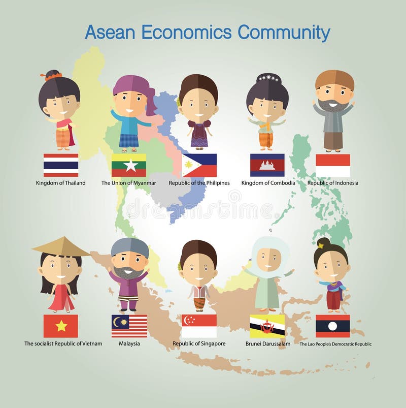 Asean Economics Community Aec Stock Vector Illustration Of Thailand