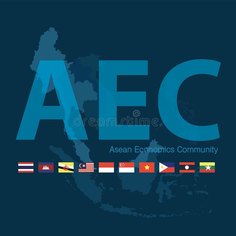 Asean Economics Community Aec Eps10 Format Stock Vector Illustration