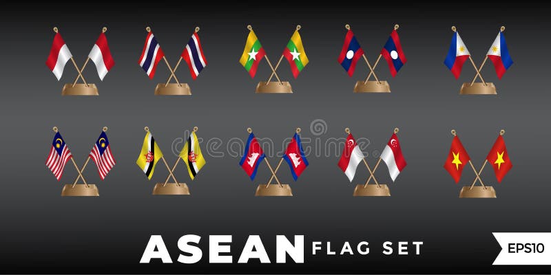 Asean Flag Design Template Vector Stock Vector - Illustration of flag ...